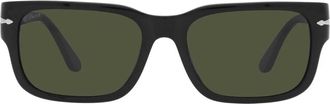 Persol unisex, Accessoires, Noir, Taille: 58 MM Lunettes de soleil rectangulaires en ac&eacute;tate