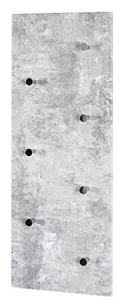 Haku Möbel garderobe murale optique béton, chromé, MDF, métal - Dim.: L 80 cm x H 30 cm x P 6 cm, Style: Modern