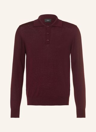 IM BRIAN Im Brian Strick-Poloshirt Mit Merinowolle rot