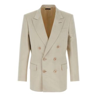Tom Ford Homme, Vestes, Beige, Taille: 2XL Veste en satin pêche texturé