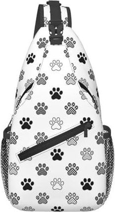 Generic Empreinte De Patte De Chat &Agrave; Pois Sac Banane Multifonctionnel Sling Bag Antivol Sac Poitrine Pour Sport Homme Femme