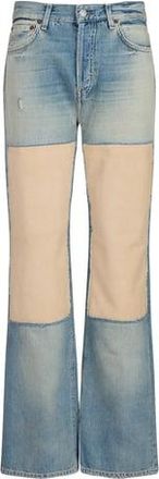 Acne Studios Jean droit &agrave; empi&egrave;cement en coton m&eacute;lang&eacute;