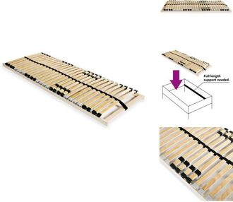 vidaXL Lattenrost mit 28 Latten 7 Zonen 90x200 cm - Lattenrost - Holzrahmen - Buche - Birke - Lattenrost 90x200