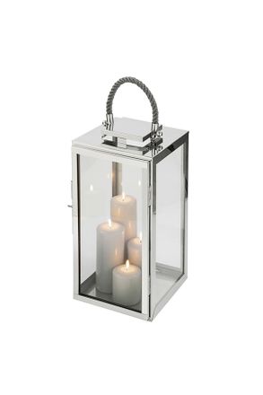 Fink Windlicht, Silber, Metall, Glas, rechteckig, 30x58x30 cm, Dekoration, Windlichter & Laternen, Windlichter