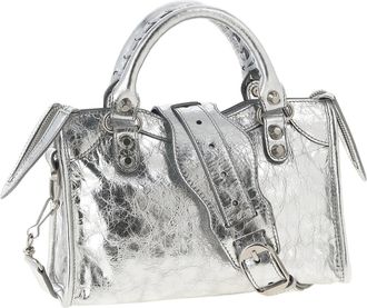 Balenciaga Le City Lambskin Leather Bag - Silver