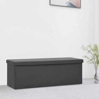 vidaXL Banc de rangement pliable Gris pvc Vidaxl