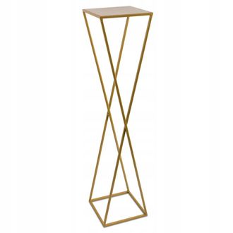 HowHomely Blumenst&auml;nder Metall Golden 100 cm Hoch - Solider und Robuster Blumenhocker Metall - Pflanzenst&auml;nder mit Geometrischem Design f&uuml;r die Dekoration in Wo