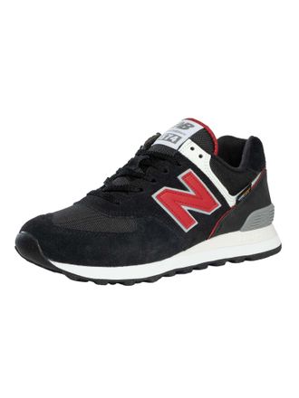 New Balance 574 Wildleder Trainer, Schwarz