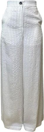 Liu Jo Femme, Pantalons, Blanc, Taille: 34 FR Wide Pantalons