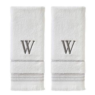SKL Home Casual Monogram Handtuchset W, Baumwolle, Weiß, 16x26