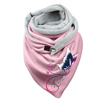 Generic &Eacute;charpe chaude &agrave; boutons pour femme Motif fleurs, G, Taille unique