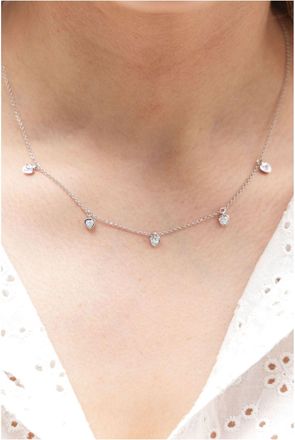 Zeeme Silber Halskette Silber 925 rhodiniert mit Zirkonia wei&szlig;