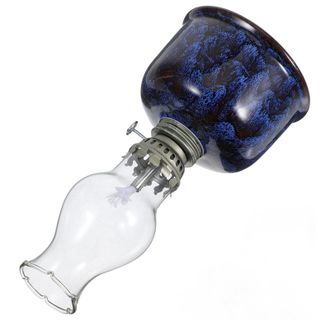 BESPORTBLE Keramik &Ouml;llampe Vintage Petroleumlampe mit Glaslampenschirm und Kaminhalter Nostalgische Innenbeleuchtung f&uuml;r Wohnzimmer und Teestube