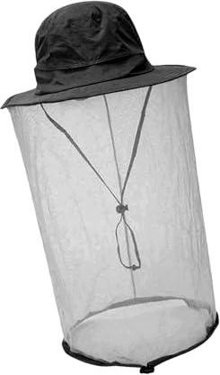 Generic Chapeau avec filet pour mouche - Chapeau avec voile en maille, cache-cou en maille de nylon respirant, accessoires de p&ecirc;che pour randonn&eacute;e, camping, p
