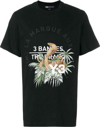 Yohji Yamamoto t-shirt &agrave; imprim&eacute; graphique - Noir