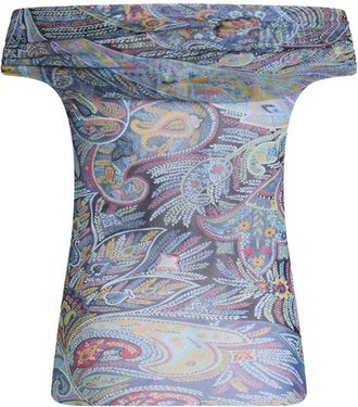 Etro Femme, Blouses et Chemises, Multicolore, Taille: 38 FR Haut &agrave; Encolure Droite