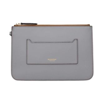 Burberry Pochette en cuir - Homme - Sacs - Gris - Taille: ONE Size