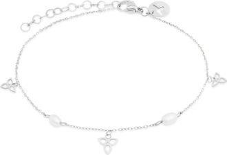 Tamaris Pearl Flower Bracelet - silber - Armband mit Zirkoniasteinen und Bl&uuml;tenanh&auml;ngern aus Edelstahl