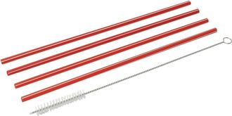 Fackelmann Fackelmann Kunststoff-Trinkhalme Ø 6 mm mit Reinigungsbürsten Rio Party, Wiederverwendbare Strohhalme für jeden Anlass, umweltfreundliche Trinkröhrche