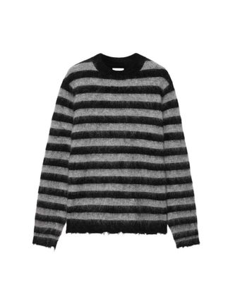 AllSaints Harry col rond en blk/gris monument-Multicolore
