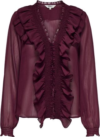 Only Onlanina Life Ls Ruffel V-Neck Top WVN