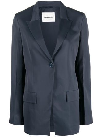 Jil Sander blazer &agrave; simple boutonnage - Bleu