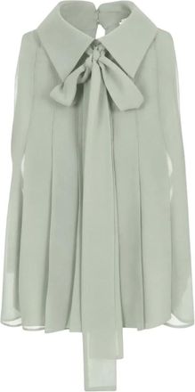 Elisabetta Franchi Blouse en georgette avec avant - Femme - Blouses et Chemises - Vert - Taille: 36 FR