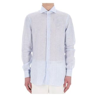Barba Homme, Chemises, Bleu, Taille: M Chemise en lin sur mesure pour printemps-été