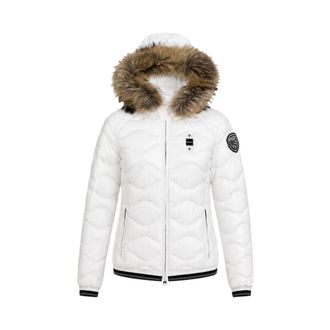 Blauer Wellensteppjacke - - Jackets - Damen - Wei&szlig; - XS