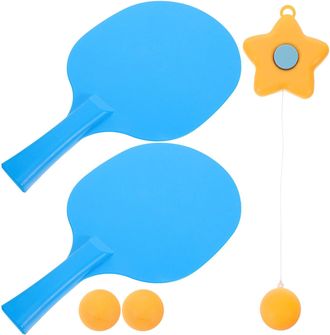 Lioobo Tischtennis Trainer Set Hängend mit Schlägern Bällen Tischtennis Trainingsspielzeug für Erwachsene Indoor Übungsspiel Koordination und Reaktionsfähigk