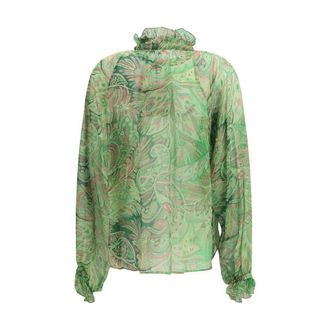 Etro Womens Bicolor Silk Pattern Shirt