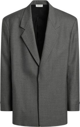 Fear of God Homme, Vestes, Gris, Taille: L Chevron Wool Single Breasted Blazer