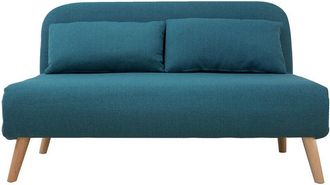 Miliboo Wandelbare 2-Sitzer-Bank aus enteblauem Stoff AMIKO