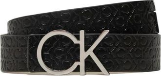 Calvin Klein Femme, Accessoires, Noir, Taille: ONE Size Ceinture en cuir avec boucle et d&eacute;coratif