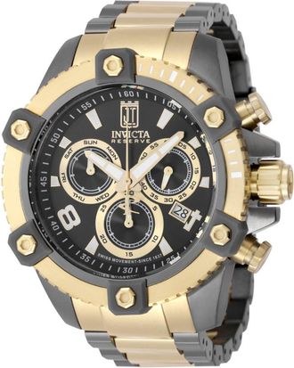 Invicta Jason Taylor 51276 Herrenuhr - Quarzwerk - Edelstahl mit schwarzem Zifferblatt - 50 mm