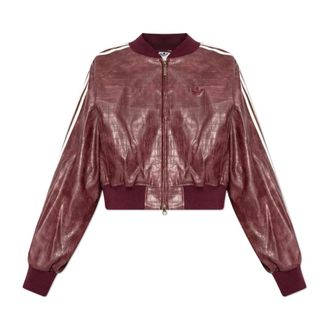 adidas Femme, Vestes, Rouge, Taille: 42 FR Pleather Jacket