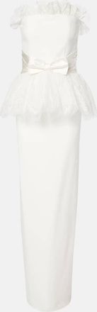 Alessandra Rich Bustier-Robe aus Cady mit Spitze