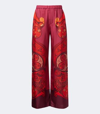 La DoubleJ Weite Hose Club aus Seiden-Twill