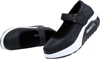 Hemobllo Chaussures De Sport pour Femmes Respirantes à Semelle Épaisse Noire Chaussures Fines Et Confortables pour Sport