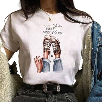 Keephen Chic Mode Filles Impression 3D T-Shirts pour Femmes Casual &Eacute;t&eacute; Manches Courtes Col Ras du Cou Pullover Blouse Tops