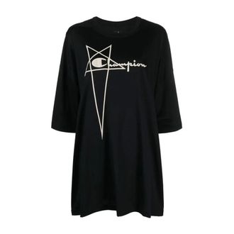 Rick Owens Femme, Tops, Noir, Taille: 40 FR Champion Tommy Tee