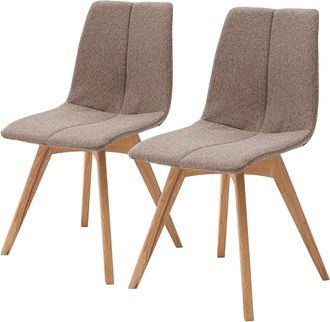 Ars Natura home24 Polsterstuhl Marihn II 2er-Set 47 x 87 x 52cm Braun/Braun