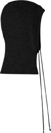 Weili Zheng Femme, Accessoires, Noir, Taille: ONE Size Cagoule en maille c&ocirc;tel&eacute;e