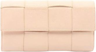 Bottega Veneta Portefeuille long en cuir Intrecciato Pre-owned - Femme - Pre-owned - Rose - Taille: ONE Size