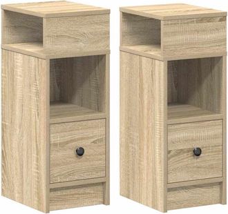 vidaXL Tables de chevet 2 pcs avec tiroir ch&ecirc;ne sonoma 25x31x66 cm vidaXL