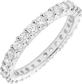 Edenly Trauring mit Diamanten besetzt in Weissgold - Krappenfassung - 1.1 Karat - 29 Diamanten