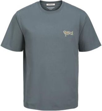 Jack & Jones Joralmeria Chain Stitch T-Shirt &agrave; col Rond pour Homme, temp&ecirc;te, M