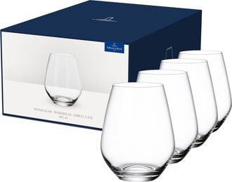 Villeroy & Boch Ovid Wasserglas-Set 4 teilig 420 ml, Spülmaschinenfest, Wassergläser, Gläser Set, Besondere Trinkgläser, Gläser Für Wasser, Saftgläser, Kristallglas