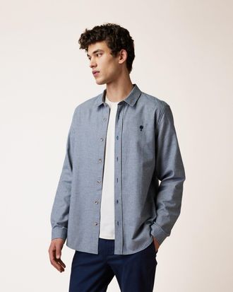 Faguo Chemise ray&eacute;e &eacute;cru et bleu
