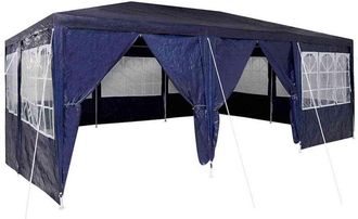 vidaXL Tente de f&ecirc;te Bleu, Blanc 600 x 400 x 266 cm Polyester, Acier Vidaxl